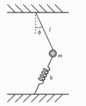 Solved A spring with spring constant k and length l at rest | Chegg.com