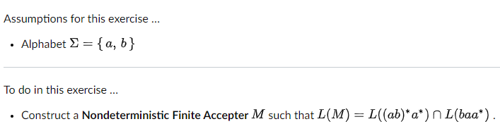 Solved Assumptions for this exercise ... - Alphabet Σ={a,b} | Chegg.com