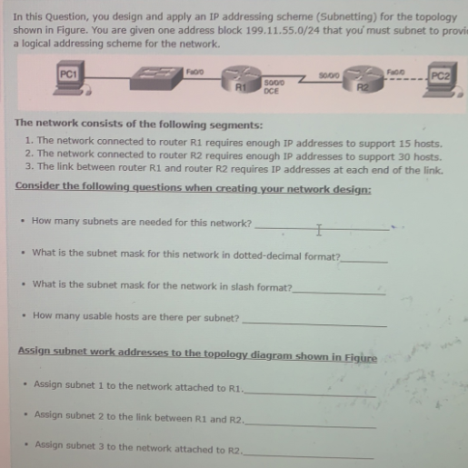 Solved In this Question, you design and apply an IP | Chegg.com