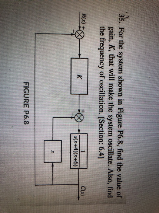 Solved 33 For The System Shown In Figure P6 8 Find The