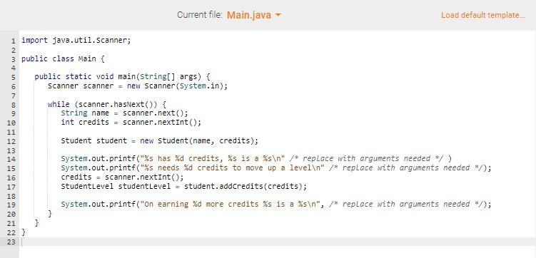 Solved ***IN JAVA PLEASE*** Default templete screenshot | Chegg.com