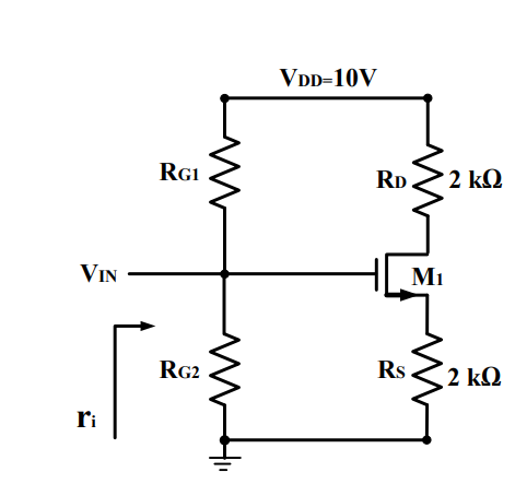 Solved Find the values of VGS voltage and RG1, RG2 resistors | Chegg.com