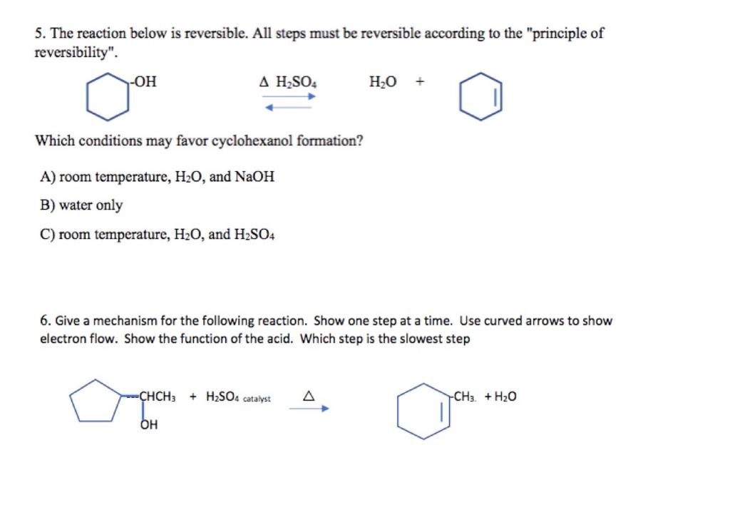 Solved 5. The reaction below is reversible. All steps must | Chegg.com