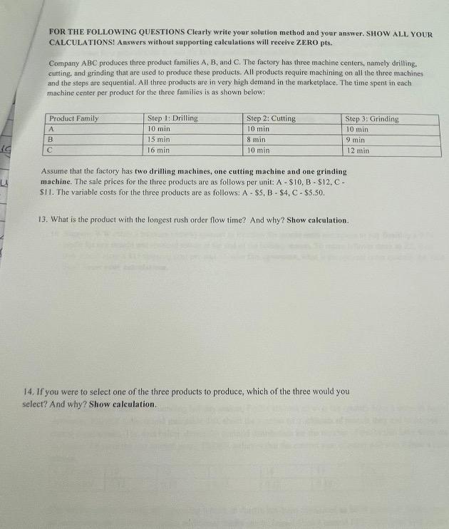 Solved FOR THE FOLLOWING QUESTIONS Clearly write your | Chegg.com