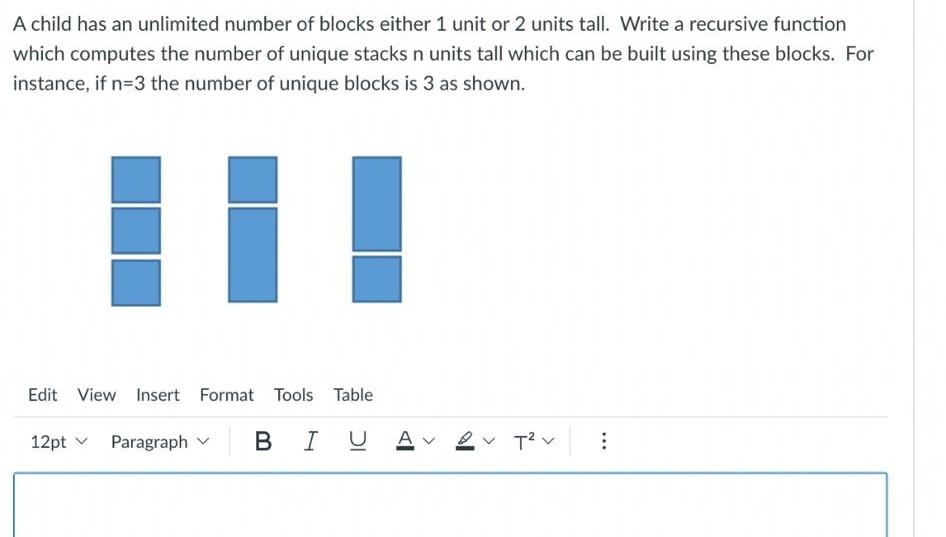 Solved A child has an unlimited number of blocks either 1 | Chegg.com