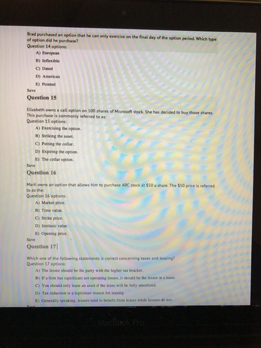 Solved Brad purchased an option that he can only exercise on | Chegg.com