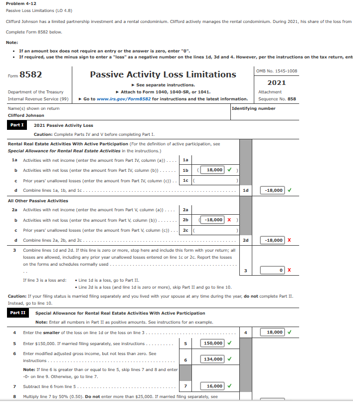 Problem 4-12 Passive Loss Limitations (LO 4.8) | Chegg.com