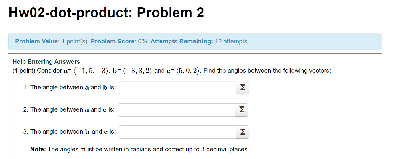 Solved Hw02-dot-product: Problem 2 Problem Value: 1 | Chegg.com