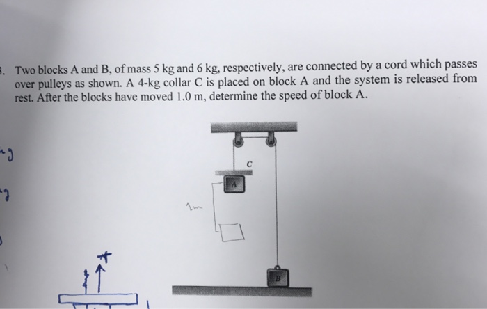 Solved Two blocks A and B, of mass 5 kg and 6 kg, | Chegg.com