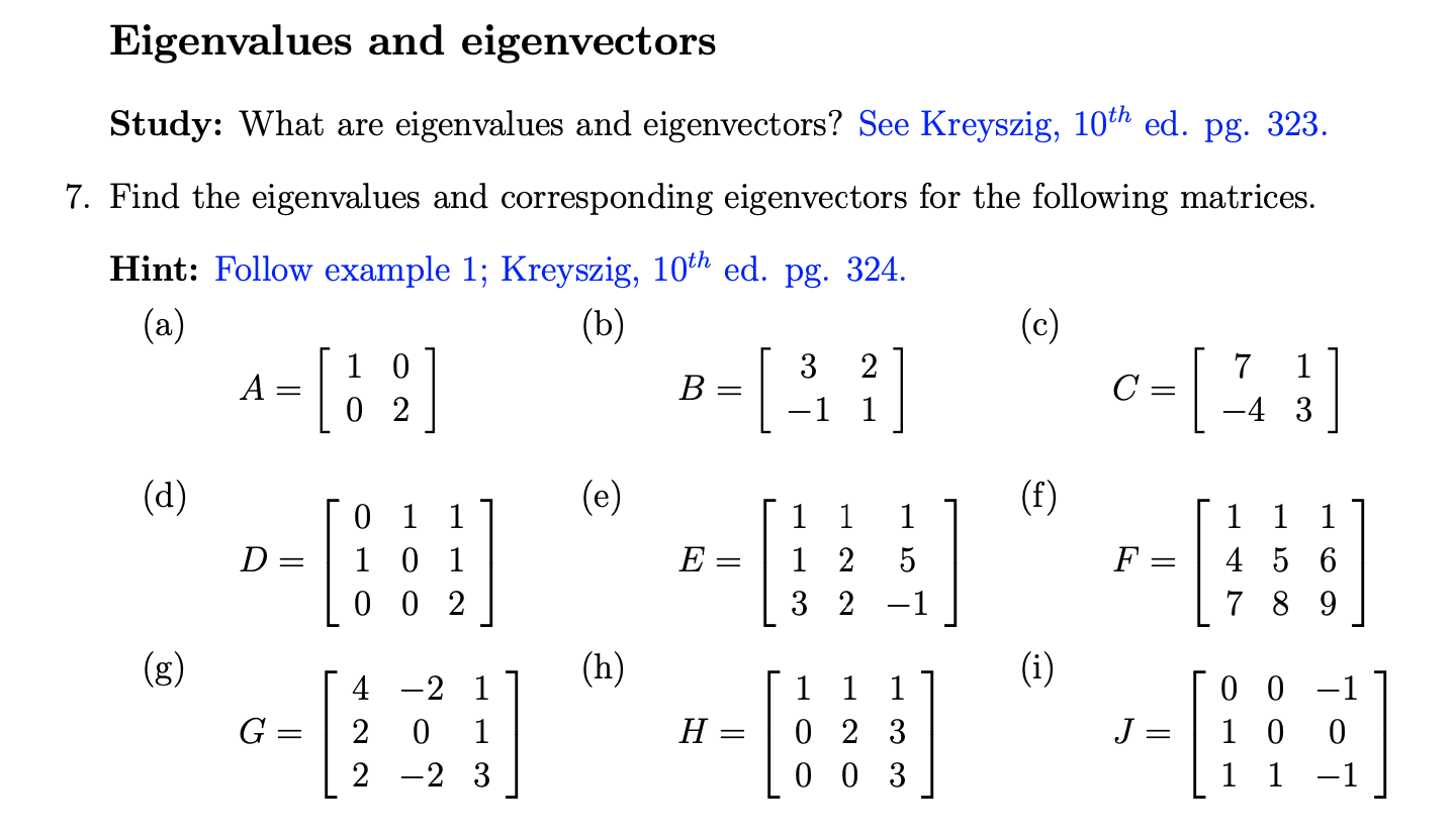 Solved Eigenvalues and eigenvectors Study: What are | Chegg.com