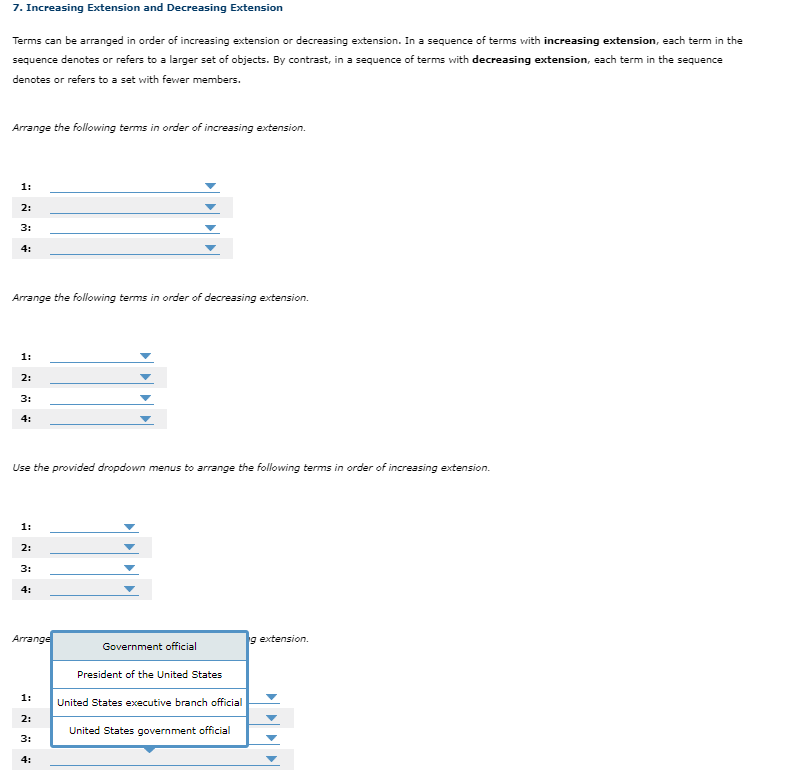 Solved 7. Increasing Extension and Decreasing ExtensionTerms | Chegg.com
