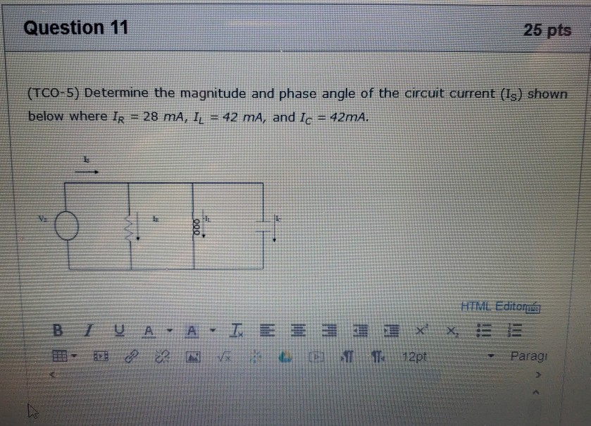 Solved TCO-5 Determine the magnitude and phase angle of the | Chegg.com