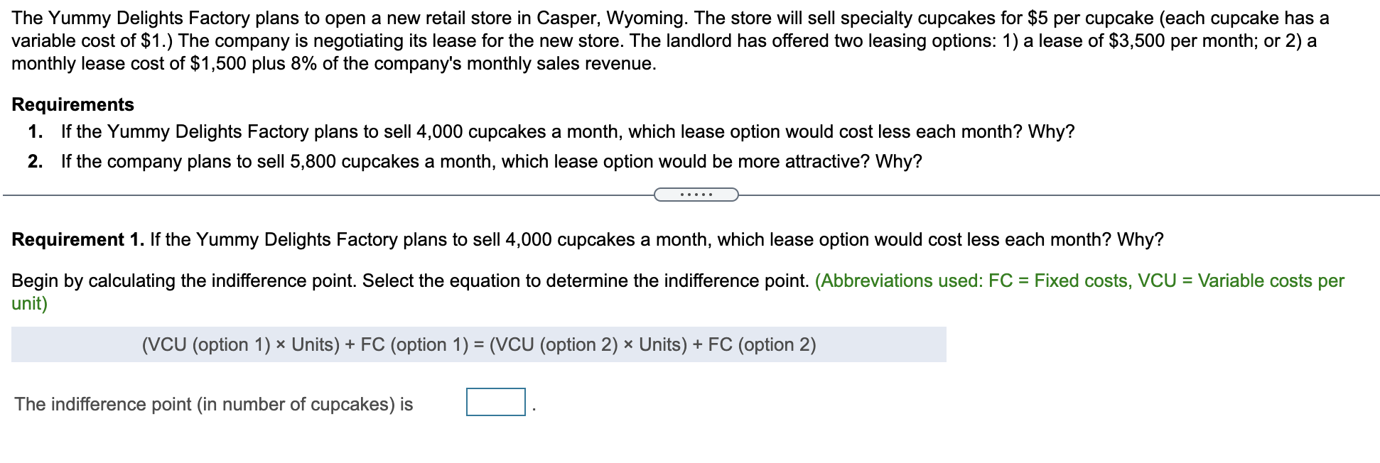 Solved The Yummy Delights Factory plans to open a new retail | Chegg.com