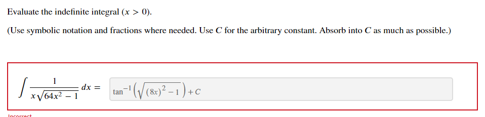 Solved Calculate the integral. (Express numbers in exact | Chegg.com