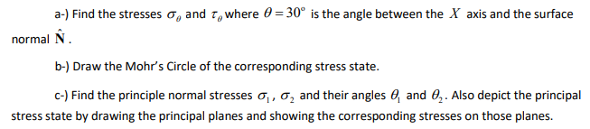 Solved Given the 2D stress tensor [σ]=[σX100100−80]MPa;a-) | Chegg.com