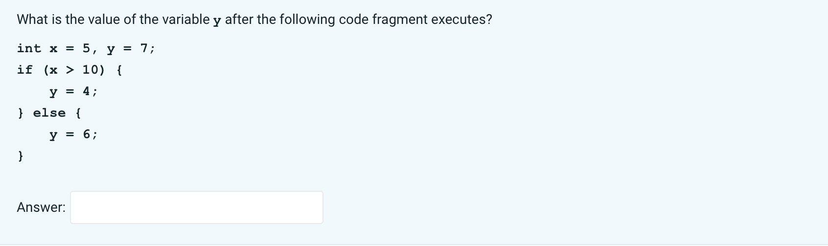 Solved What will be the value of the variable w after the | Chegg.com
