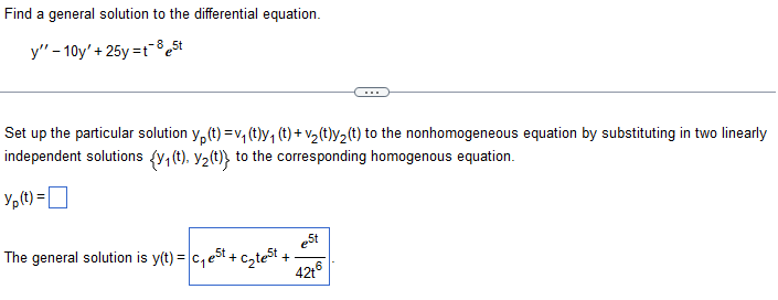 Solved Find a general solution to the differential equation. | Chegg.com