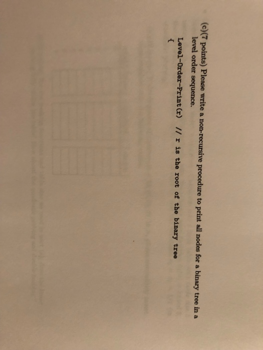 Solved (e)(7 points) Please write a non-rocursive | Chegg.com
