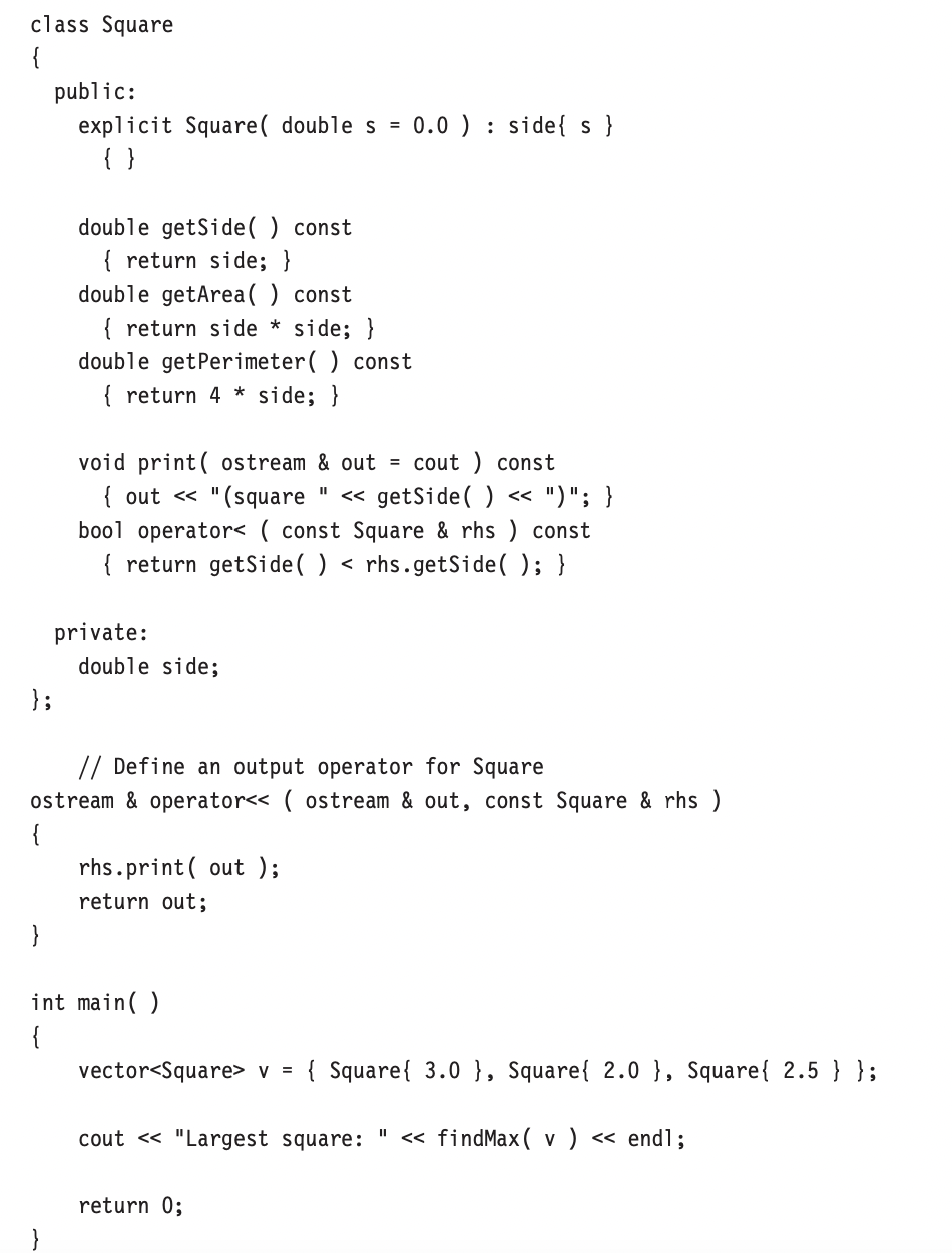 Solved Convert the class Square to a template class. in c++ | Chegg.com
