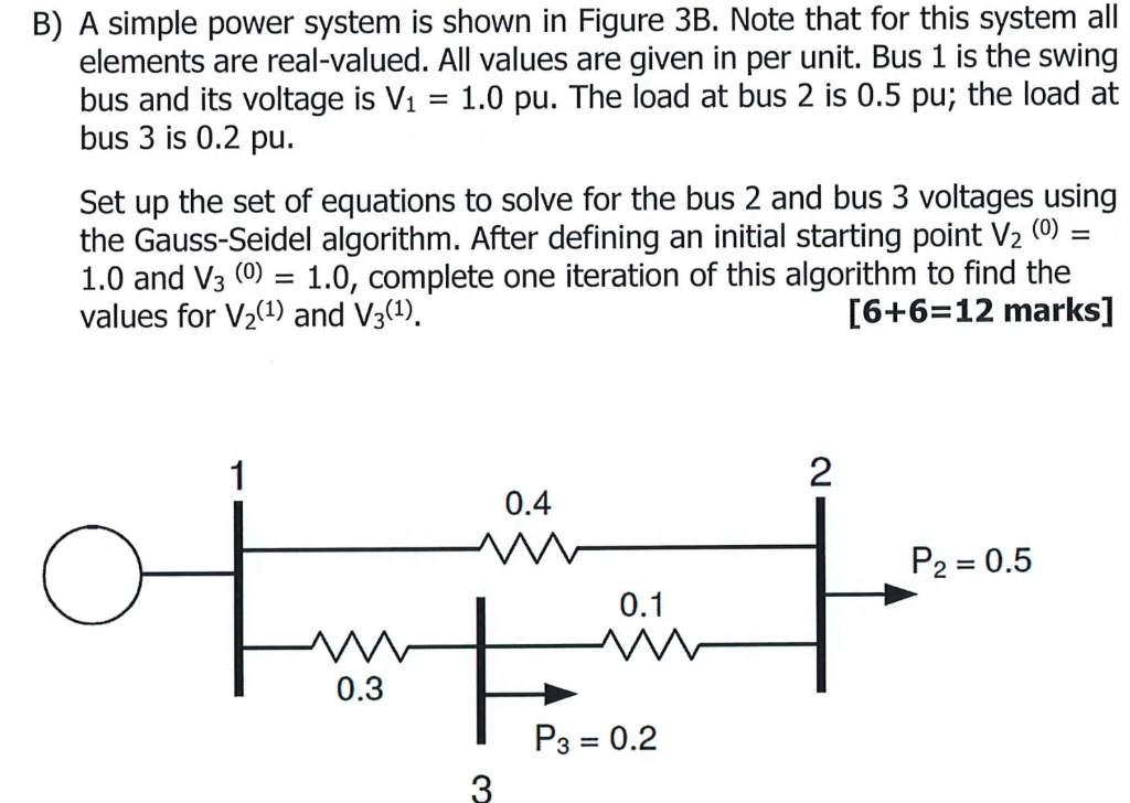 Solved B) A simple power system is shown in Figure 3B. Note | Chegg.com