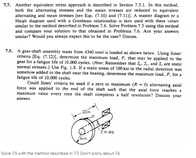 7.7. Another equivalent stress approach is described | Chegg.com