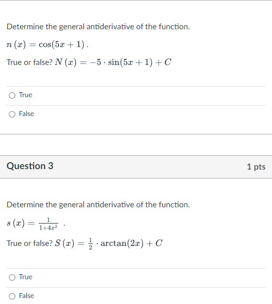 Solved Determine the general antiderivative of the function. | Chegg.com
