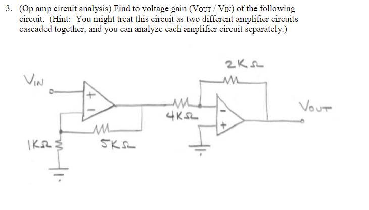 Solved (Op amp circuit analysis) ﻿Find to voltage gain ( | Chegg.com
