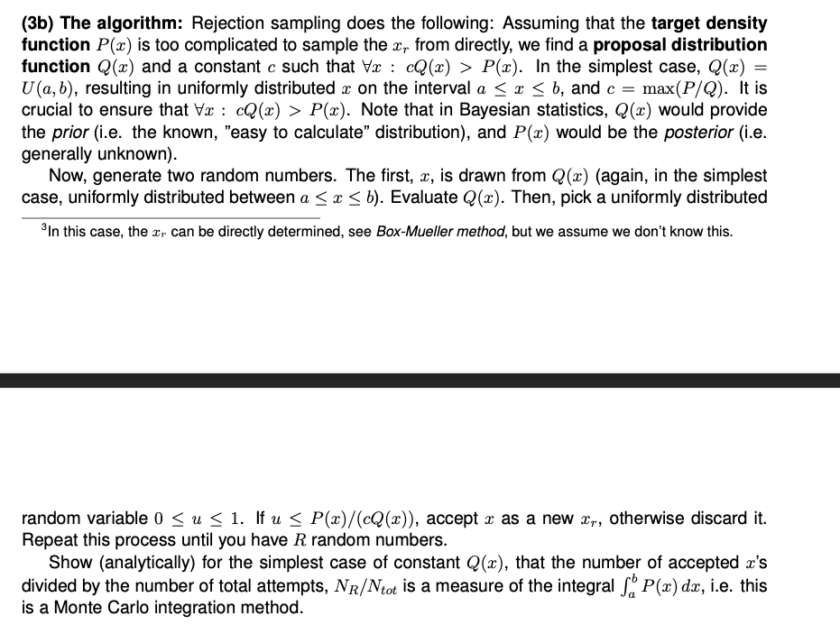 Rejection Sampling: Let's meet our first Monte Carlo | Chegg.com