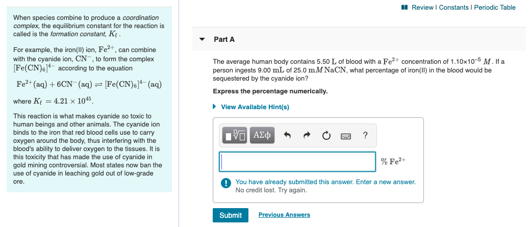 Solved MI Review | Constants 1 Periodic Table Part A When | Chegg.com