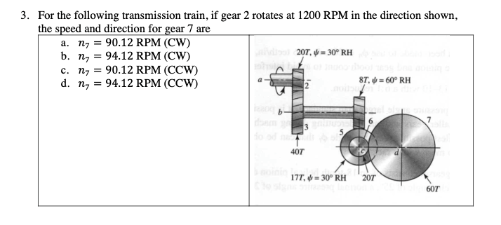 Solved 4. For the gear train in Problem 3, if the input | Chegg.com