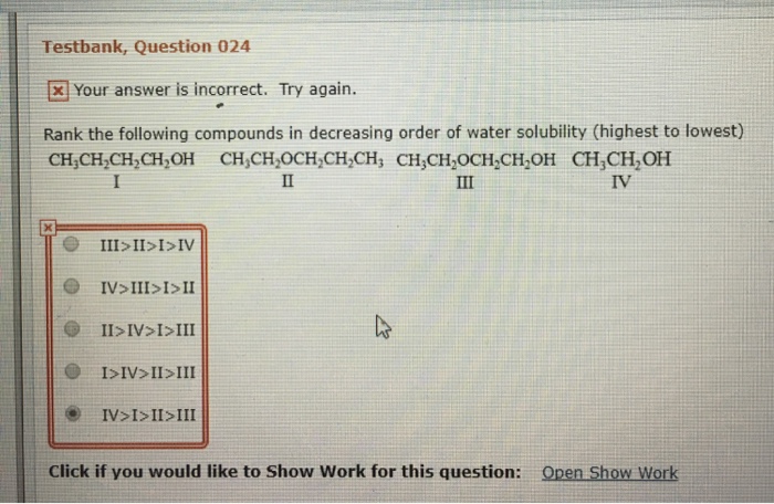 Solved Rank The Following Compounds In Decreasing Order Of