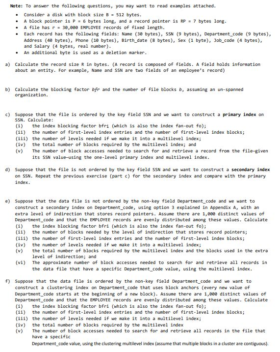 DATABASE SYSTEMS: INDEXING CHAPTER. Please do not | Chegg.com