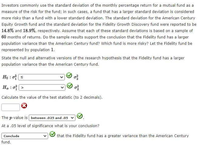 Solved Investors commonly use the standard deviation of the | Chegg.com