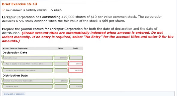 Solved Brief Exercise 15-13 Your answer is partially | Chegg.com