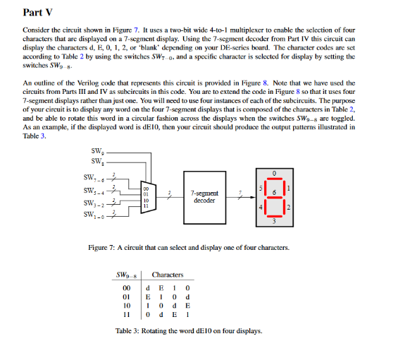 Part V Consider the circuit shown in Figure 7. It | Chegg.com