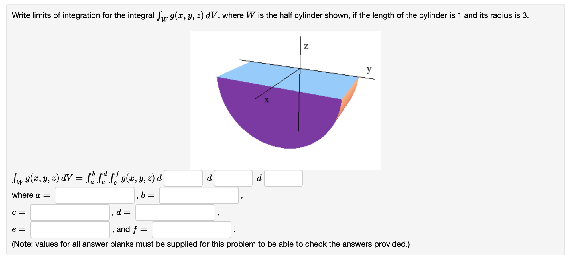 Solved Write limits of integration for the integral | Chegg.com
