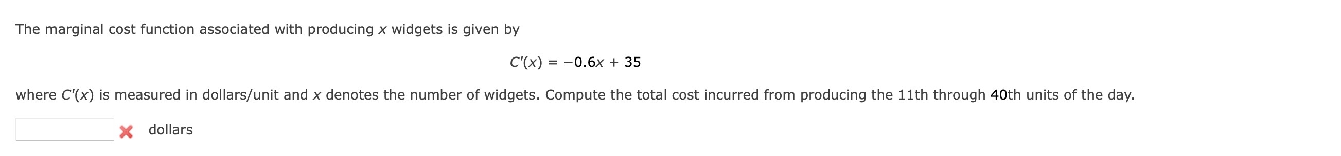 Solved The marginal cost function associated with producing | Chegg.com