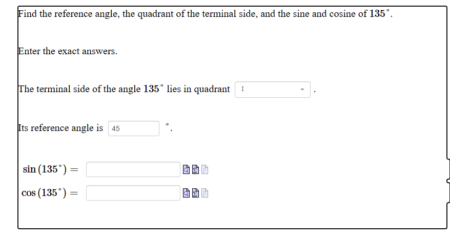 Solved Find the reference angle, the quadrant of the | Chegg.com
