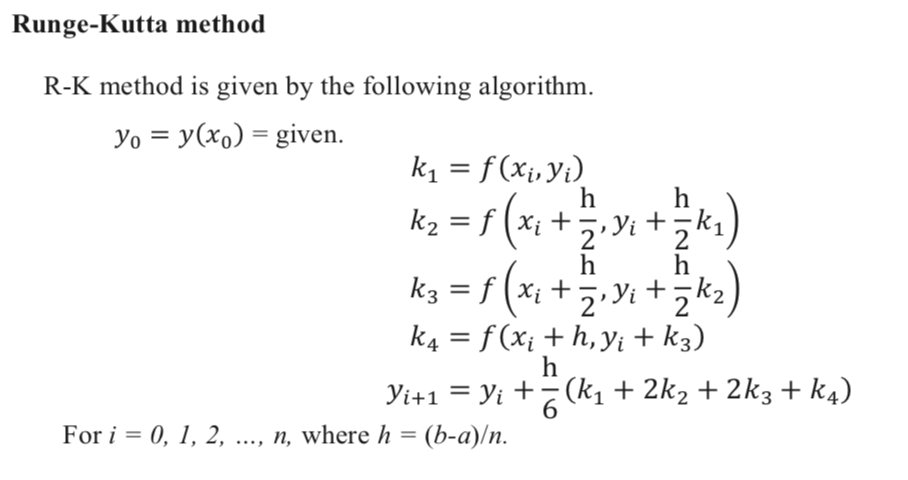 Solved Runge-Kutta method R-K method is given by the | Chegg.com