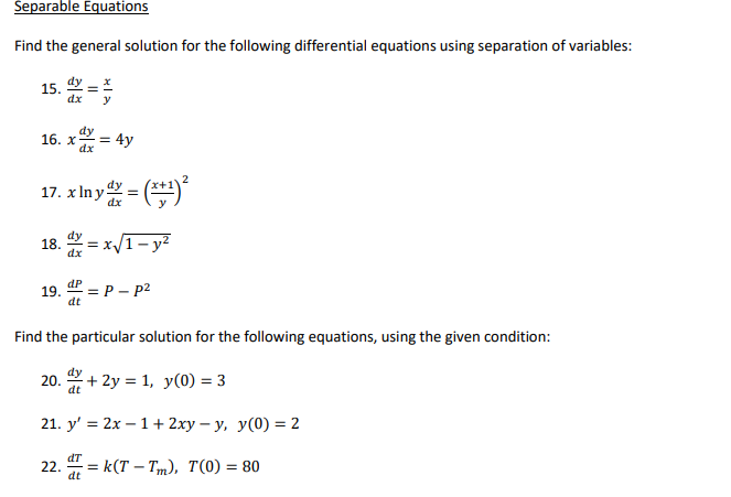 Solved Find the general solution for the following | Chegg.com