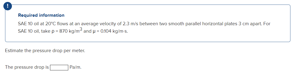 Solved Required information SAE 10 oil at 20∘C flows at an | Chegg.com