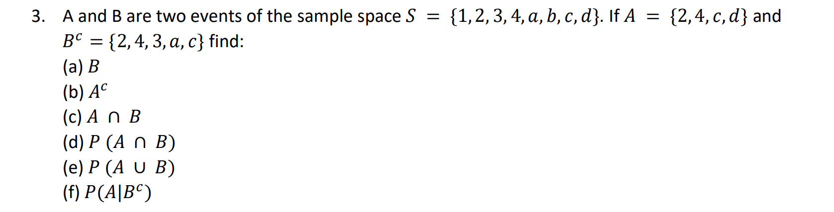 Solved A and B are two events of the sample space | Chegg.com