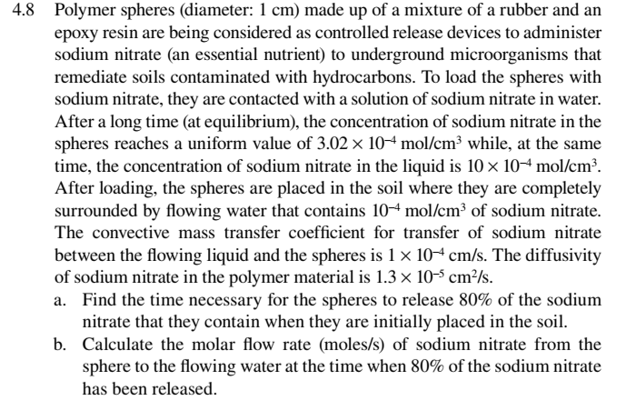 Solved 8 Polymer spheres (diameter: 1 cm ) made up of a | Chegg.com