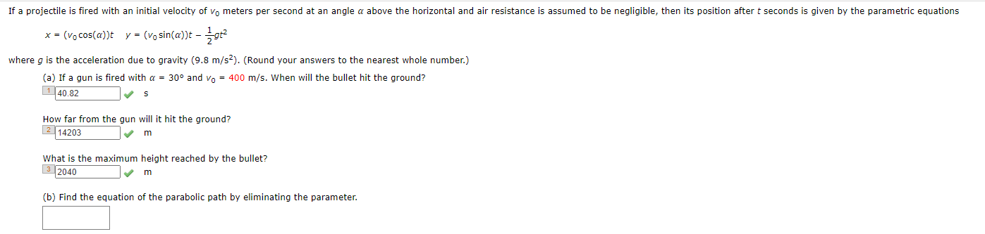 Solved If a and b are fixed numbers, find parametric | Chegg.com