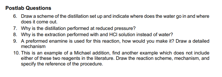 Solved Enamine Michael addition Introduction This experiment | Chegg.com