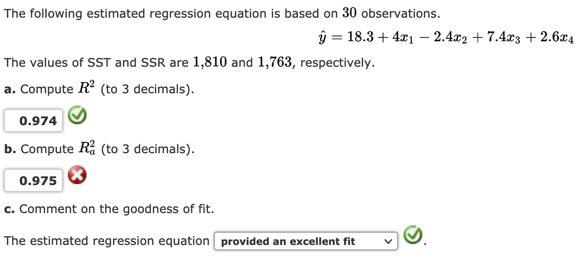 Solved The following estimated regression equation is based | Chegg.com