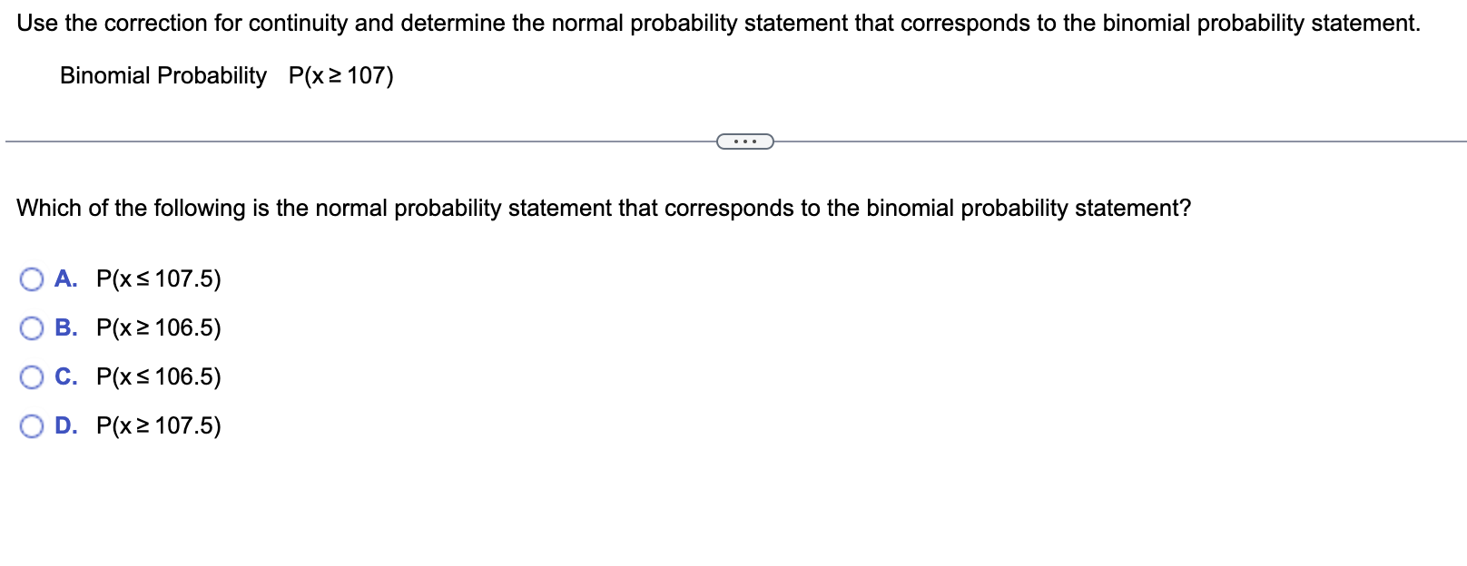 Solved Use the correction for continuity and determine the | Chegg.com