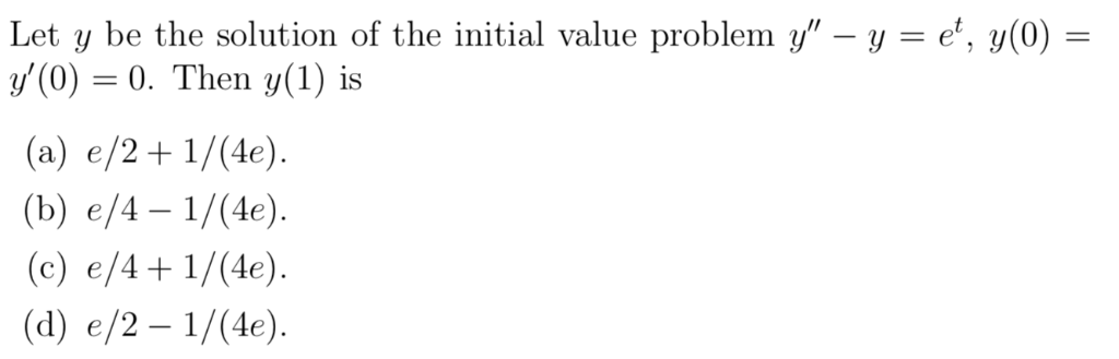 Solved Let y be the solution of the initial value problem | Chegg.com