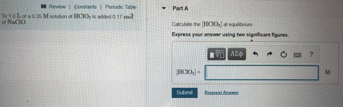 Solved R1 Review | Constants l Periodic Table PartA To 1.0 L | Chegg.com