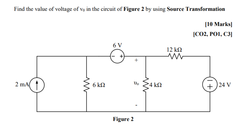 Solved Find the value of voltage of vo in the circuit of | Chegg.com